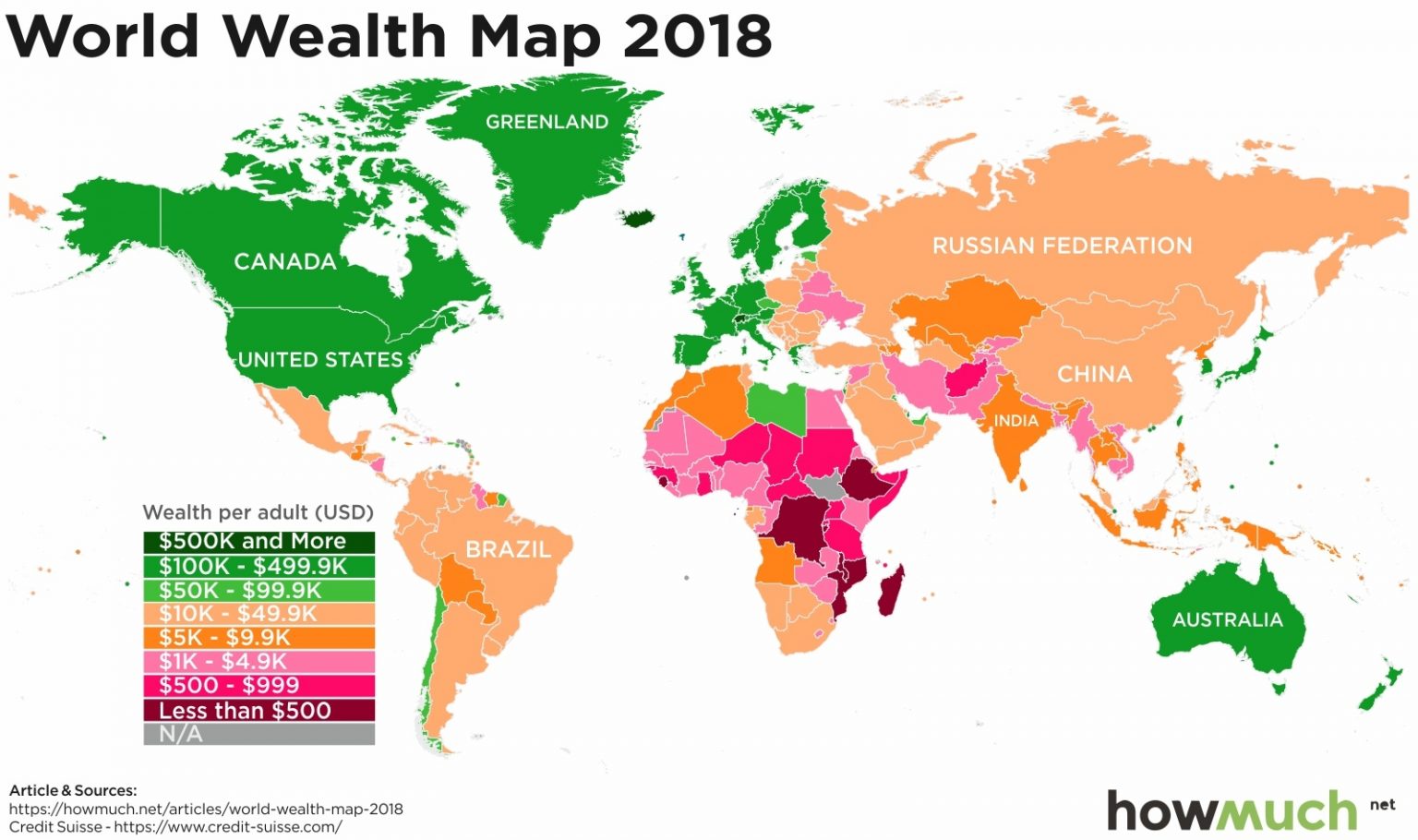Visualizando las enormes diferencias de riqueza en el mundo