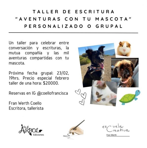 Taller literario “Aventuras con nuestras mascotas”