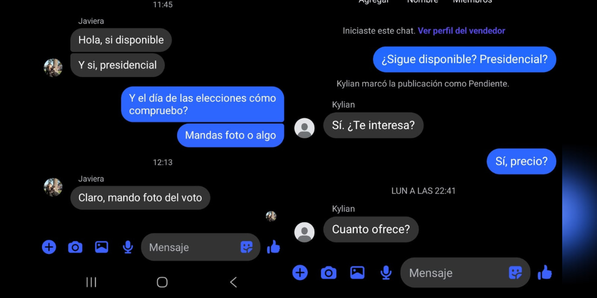 “Vendo mi voto”: el cohecho ahora se transa por redes