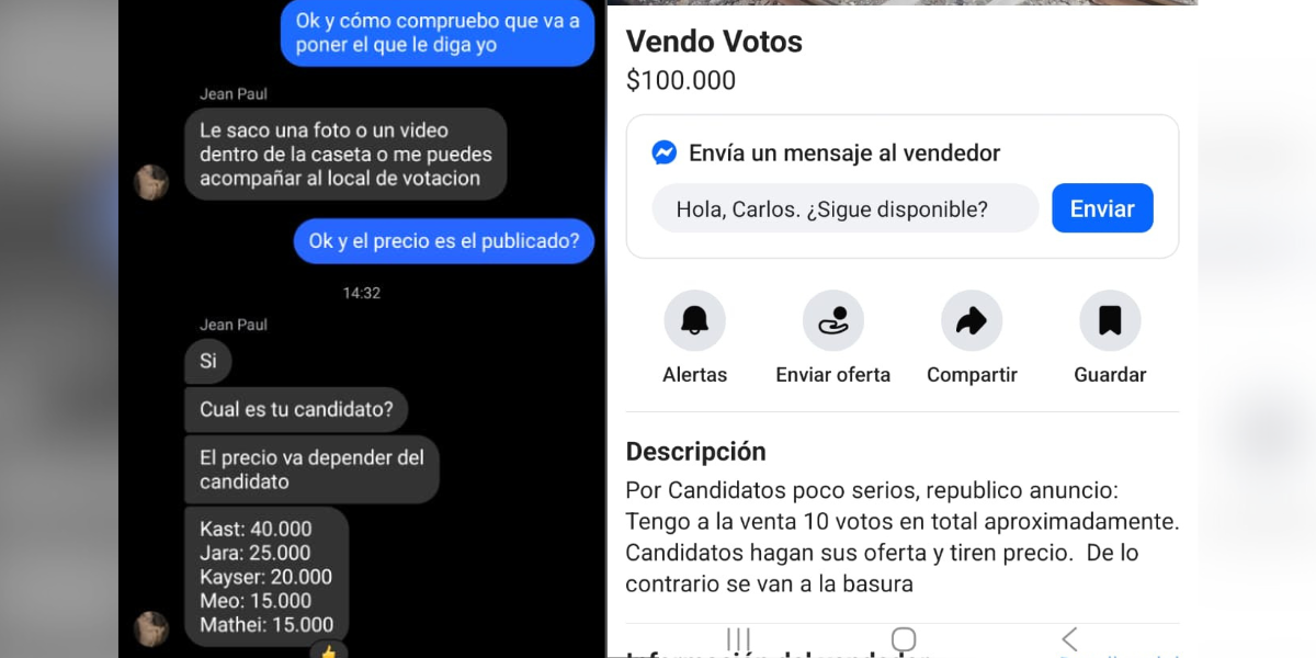 “Vendo mi voto”: el cohecho ahora se transa por redes